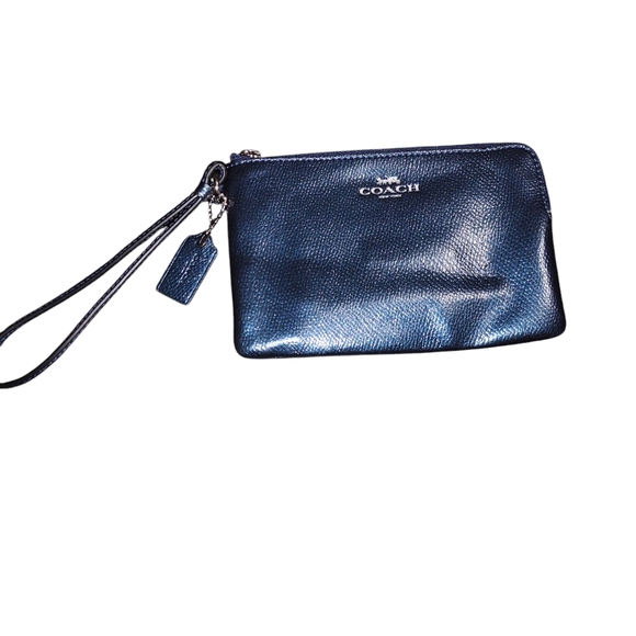 Coach | Bags | Coach Blue Wristlet With Hang Tag Care Card New | Poshmark